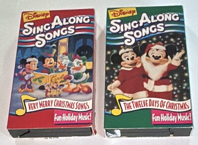Vintage Lot 2 Disney Sing Along Songs VHS/VCR Tape; 12 Days/Very Merry ...