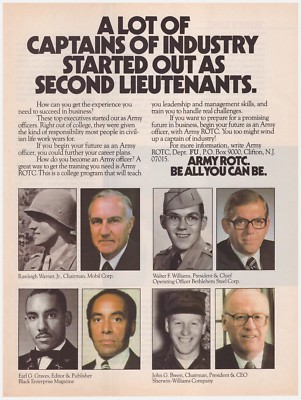 Original 1985 ARMY ROTC Captains of Industry Be All You Can Be. Vintage ...