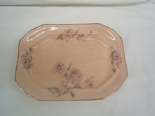 Vintage Taylor Smith Taylor Rectangular Pink Platter Pansy Design | eBay
