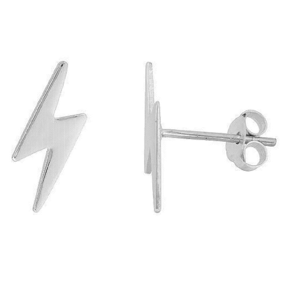 Sterling Silver Lightning Bolt Stud Earrings | eBay