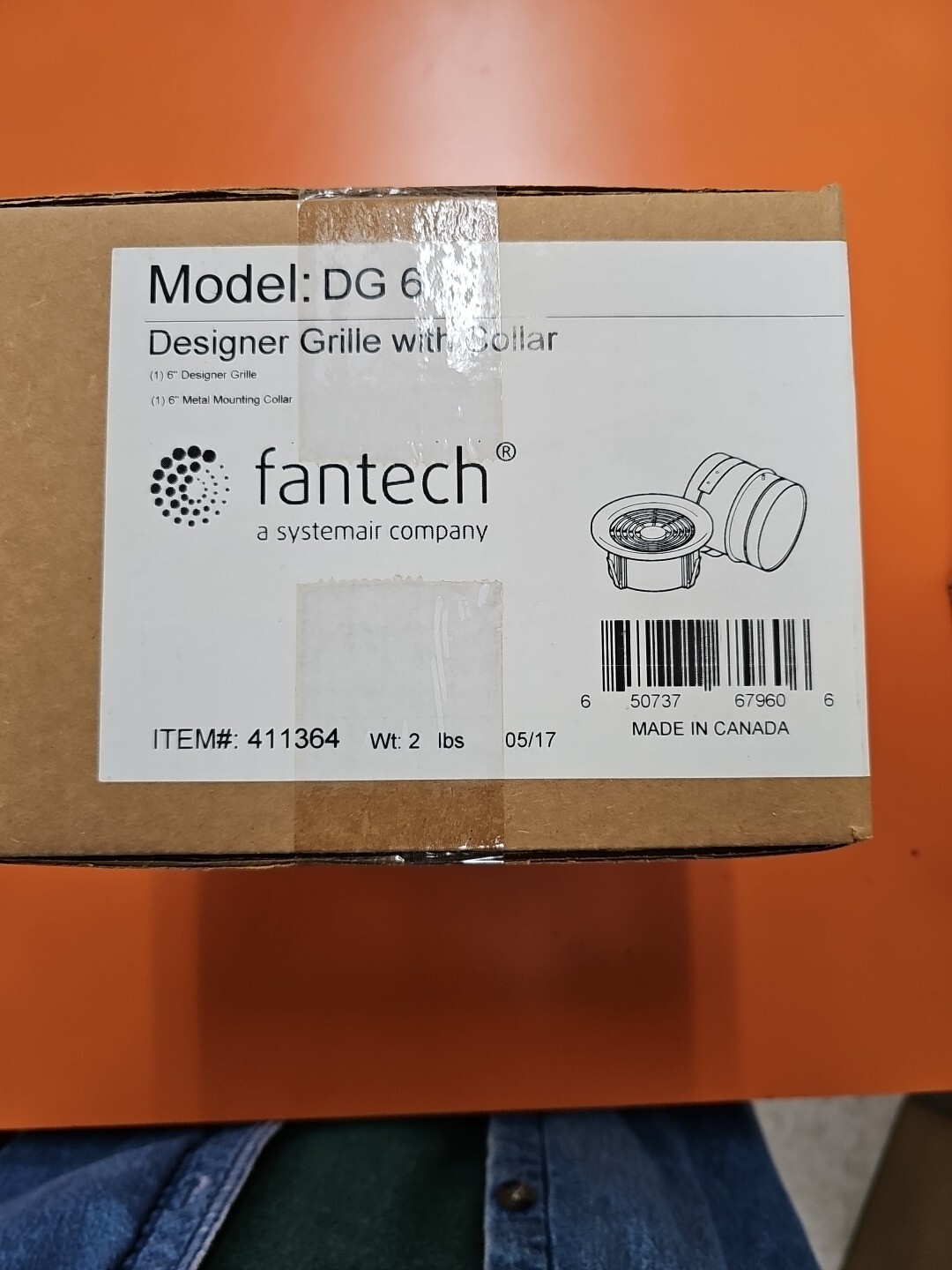 Fantech 411364 DG6 Designer Exhaust Grille w/ Mounting Collar (BR) | eBay