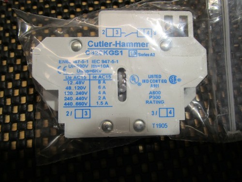 Eaton / Cutler-Hammer C320KGS1 Contactor Auxiliary Contact Pilot Rated ...
