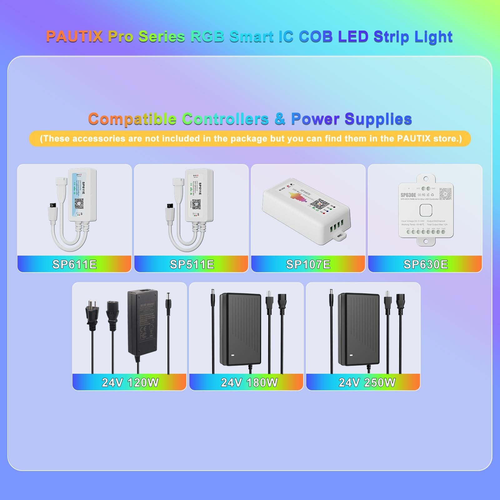 PAUTIX RGB Smart IC COB LED Strip Light Addressable 24ft/7.5m,UL-Listed DC24V... | eBay