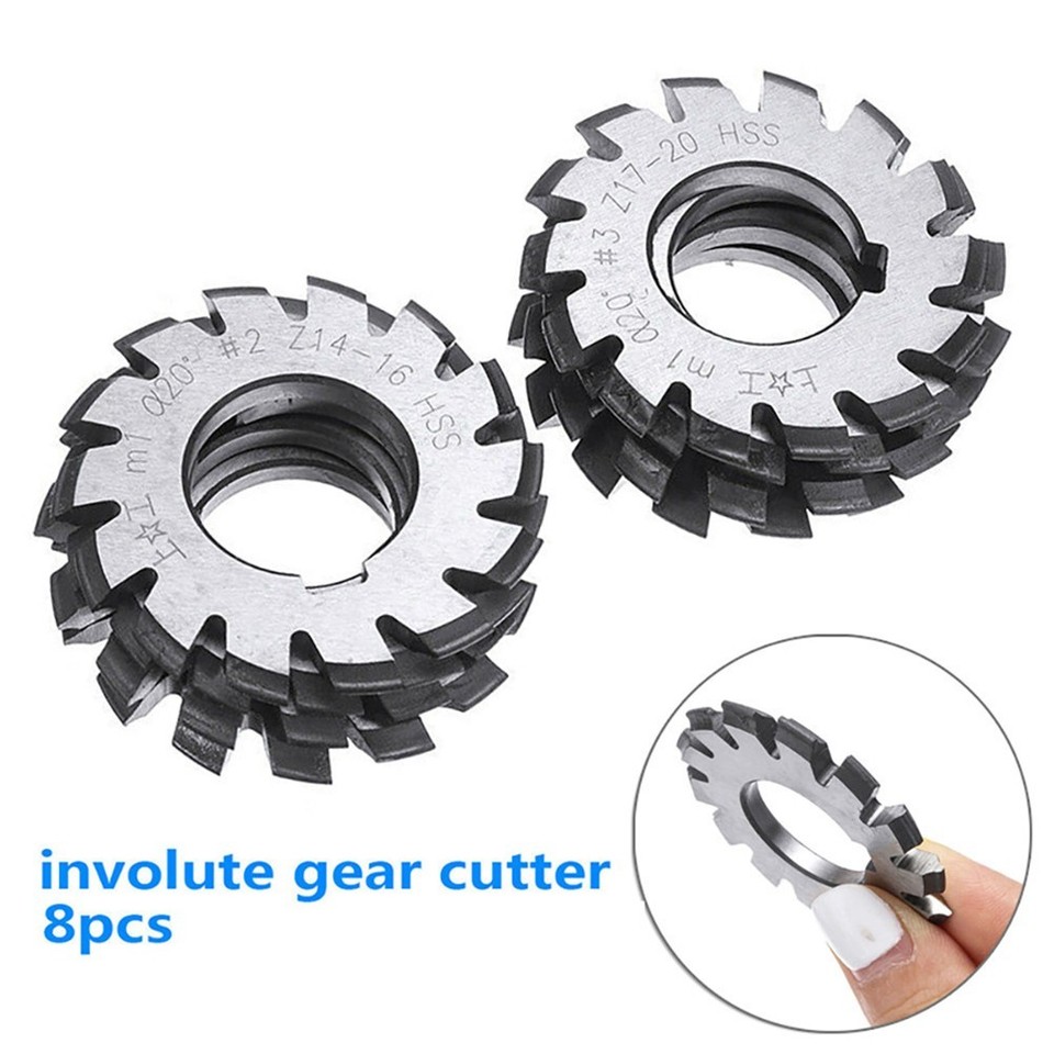 Bevel Gear Involute Gear Cutter Milling Cutter Part Portable 8pcs/set ...