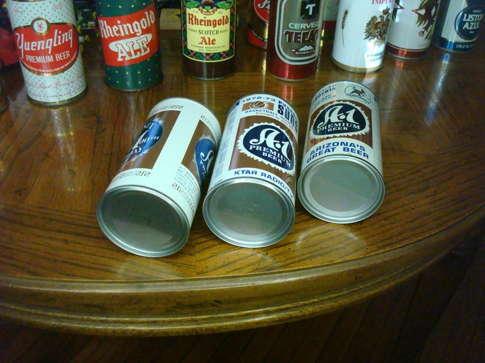 A-1 PREMIUM BEER BANK TOP BEER CANS 3 LOT NATIONAL BREWING PHOENIX ARIZ ...
