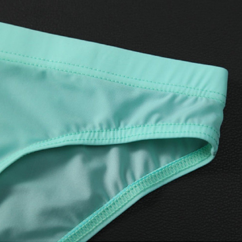 Men Sexy Low-Waist Ice Silk Translucent Bikini Skinny Briefs Underwear ...