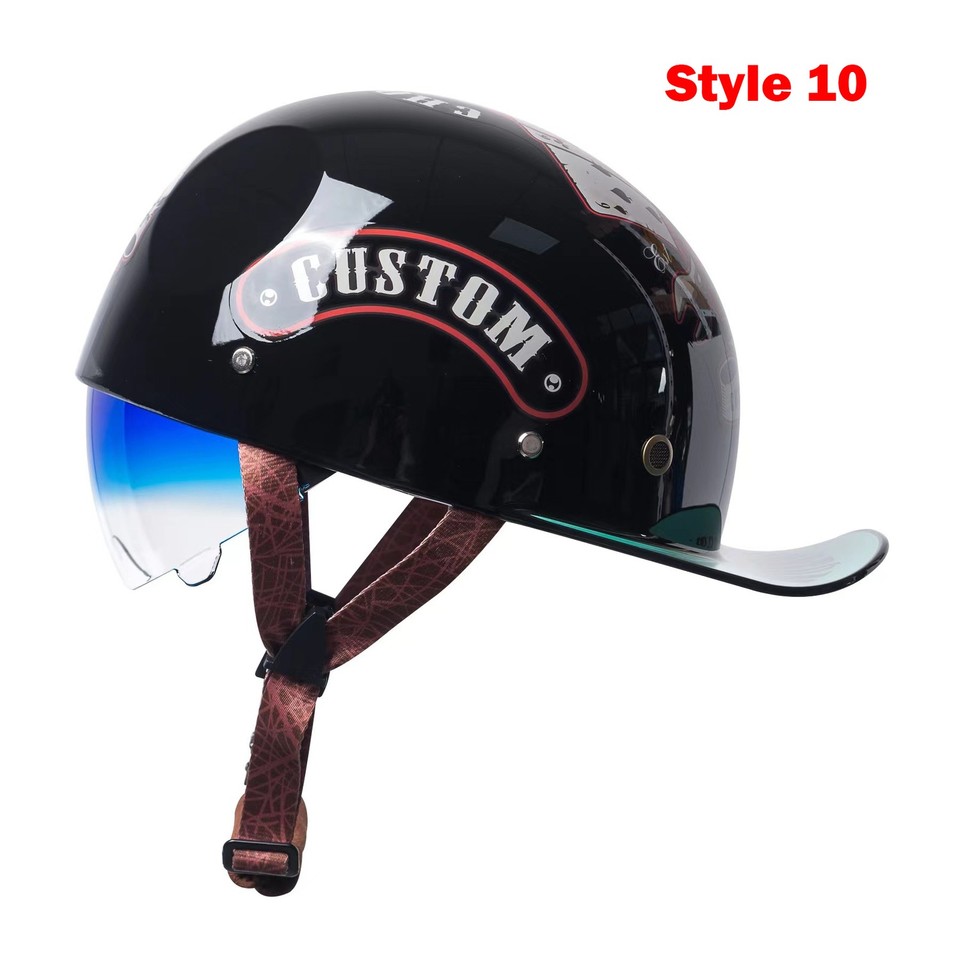 Retro Helmets Baseball Cap Half Colorful Men Head Motorcycle Duck ...