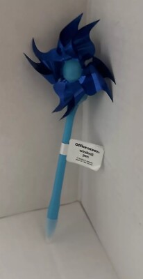 Office Depot Windmill Pen Blue. New With Tags. Spin Wind Up. Plastic. W ...