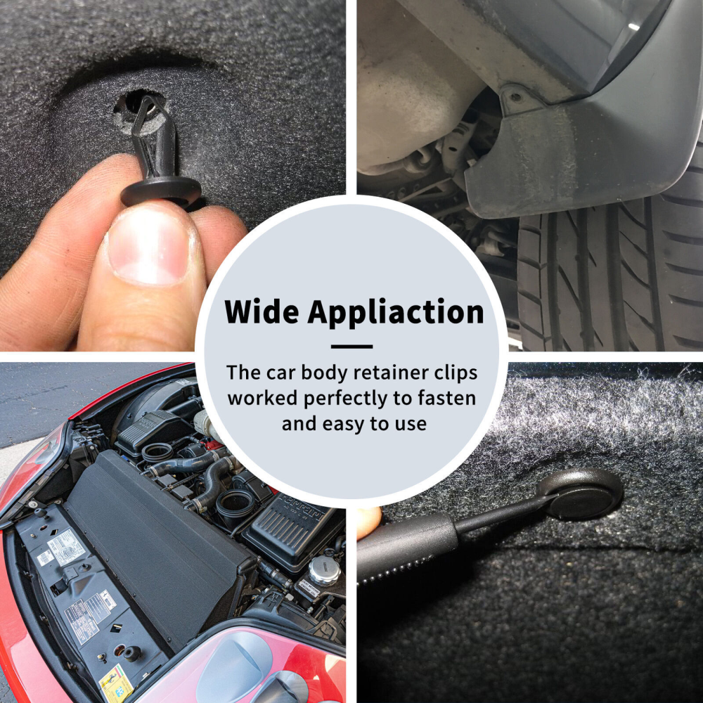 40Pcs Black Car Push Retainer Pin Body Trunk Bumper Rivet Trim Moulding ...