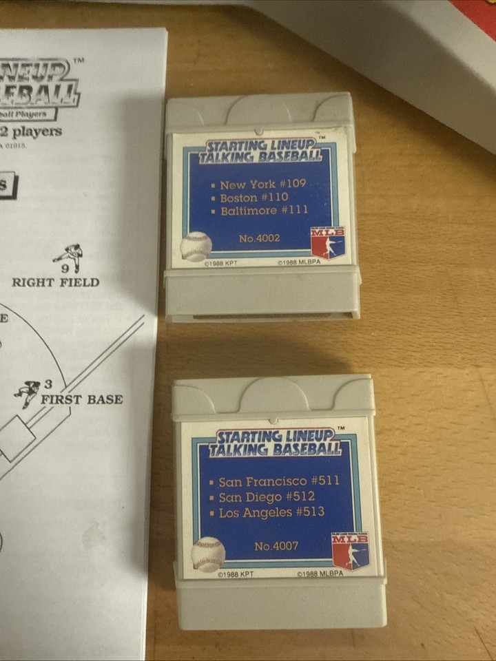 Starting Lineup Talking Baseball Game - With 2 Cartridges ...