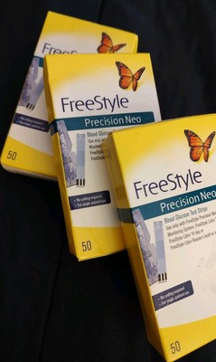 3 Freestyle Free style Precision Neo Test Strips Blood Glucose Diabetes ...