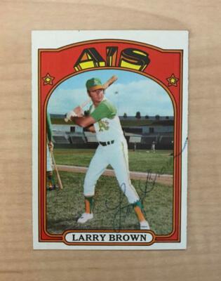 LARRY BROWN OAKLAND ATHLETICS SIGNED VINTAGE 1972 TOPPS CARD #279 W/COA ...