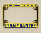 USS CORAL SEA CV 43 License Plate Frame U S Navy Military Car-Truck ...