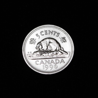 1996 CANADA 5 CENT NICKEL - TONED - PULLED FROM SET - TONED -SCARCE ...