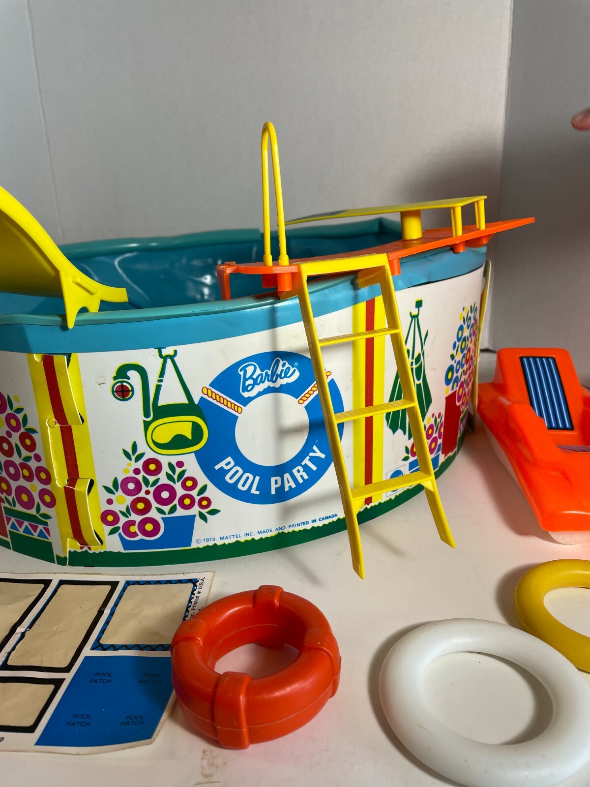 Vintage Barbie Doll Pool Party Swimming Pool 1973 W/ Accessories No Box ...