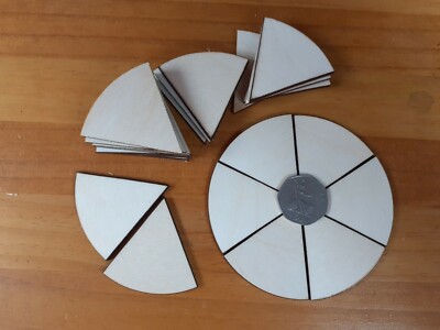 30x Wedges of Circle Craft Shapes Wood DIY Decoration Disc Plaque ...