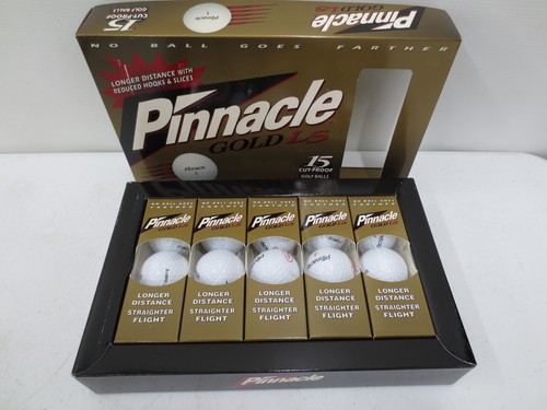 New Pinnacle Gold LS Box of 15 Golf Balls New. Longer And Straighter ...