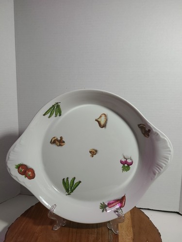 MCM Porcelain Baking Vegetable Dish Round With Two Handles, France | eBay