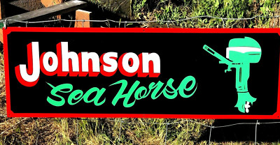Large Vintage Hand Lettered JOHNSON OUTBOARD MOTOR Boat Gas Man Cave ...