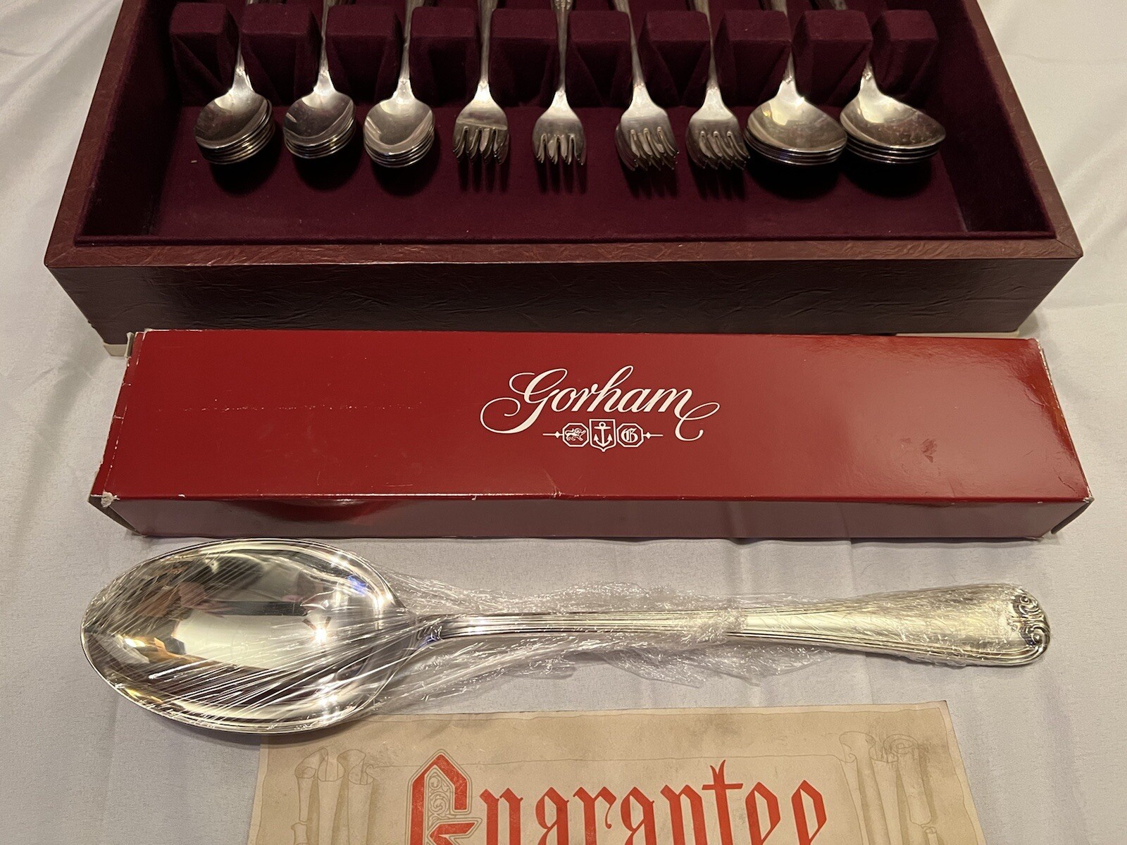 Vintage Rogers Silver Plate Flatware Set w Wooden Box Tableware 51Pcs ...