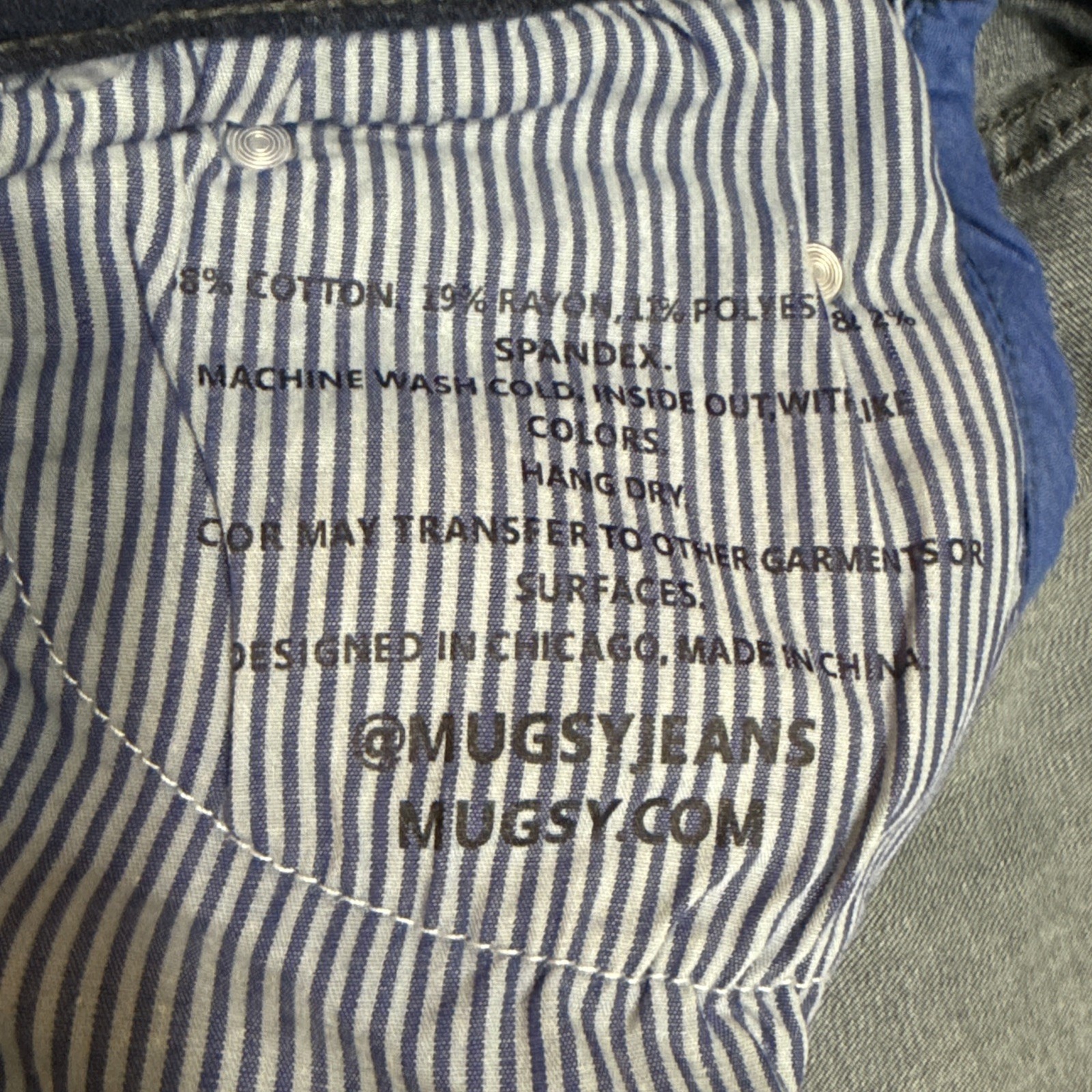 Mugsy Jeans Mens 30X30 (31x28) Blue Fultons Slim Fit Tapered Stretch Travel NICE | eBay