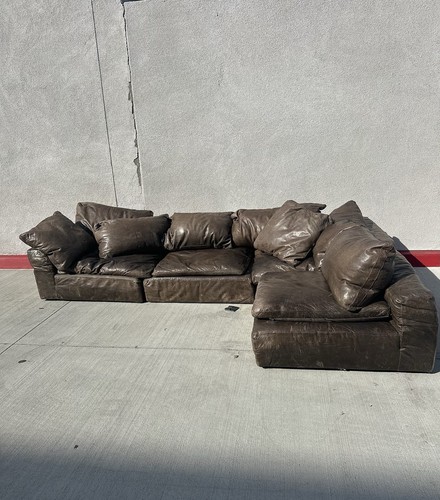 RH Leather Cloud Modular Four Piece Sectional or Long Sofa Restoration Hardware | eBay