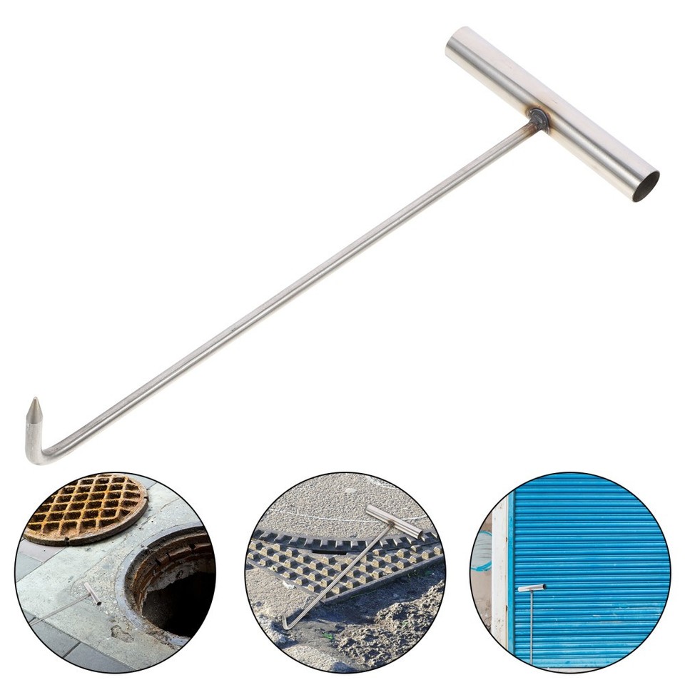 Stainless Steel Well Cover Hook Utility Manhole Tool Heavy Duty Lift ...