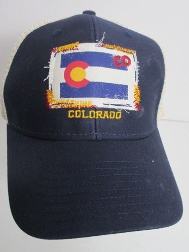 Colorado Hat Trucker Hat Distressed Style Applique USA Embroidery Cap # ...