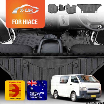 3D Front Rear Floor Mats for Toyota Hiace LWB Van 2005-18 Car Mat ...