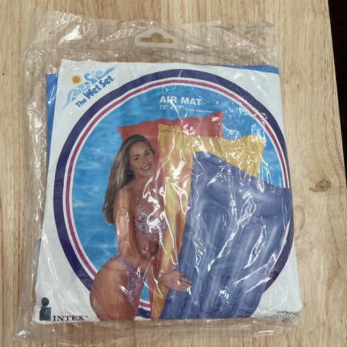 Vtg INTEX The Wet Set Inflatable Pool Air Mat Float 72 x 27" 80s 90s Blue NOS 78257597031| eBay