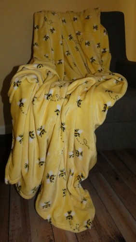 Cynthia Rowley Throw Blanket Thick Plush Fleece Honey Bee Super Soft ...