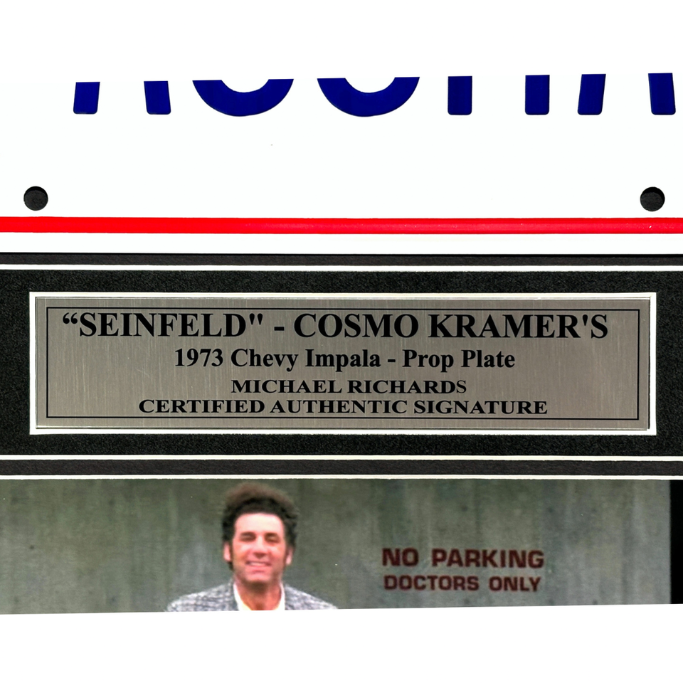 Michael Richards Seinfeld Kramer's Signed License Plate Framed JSA COA ...