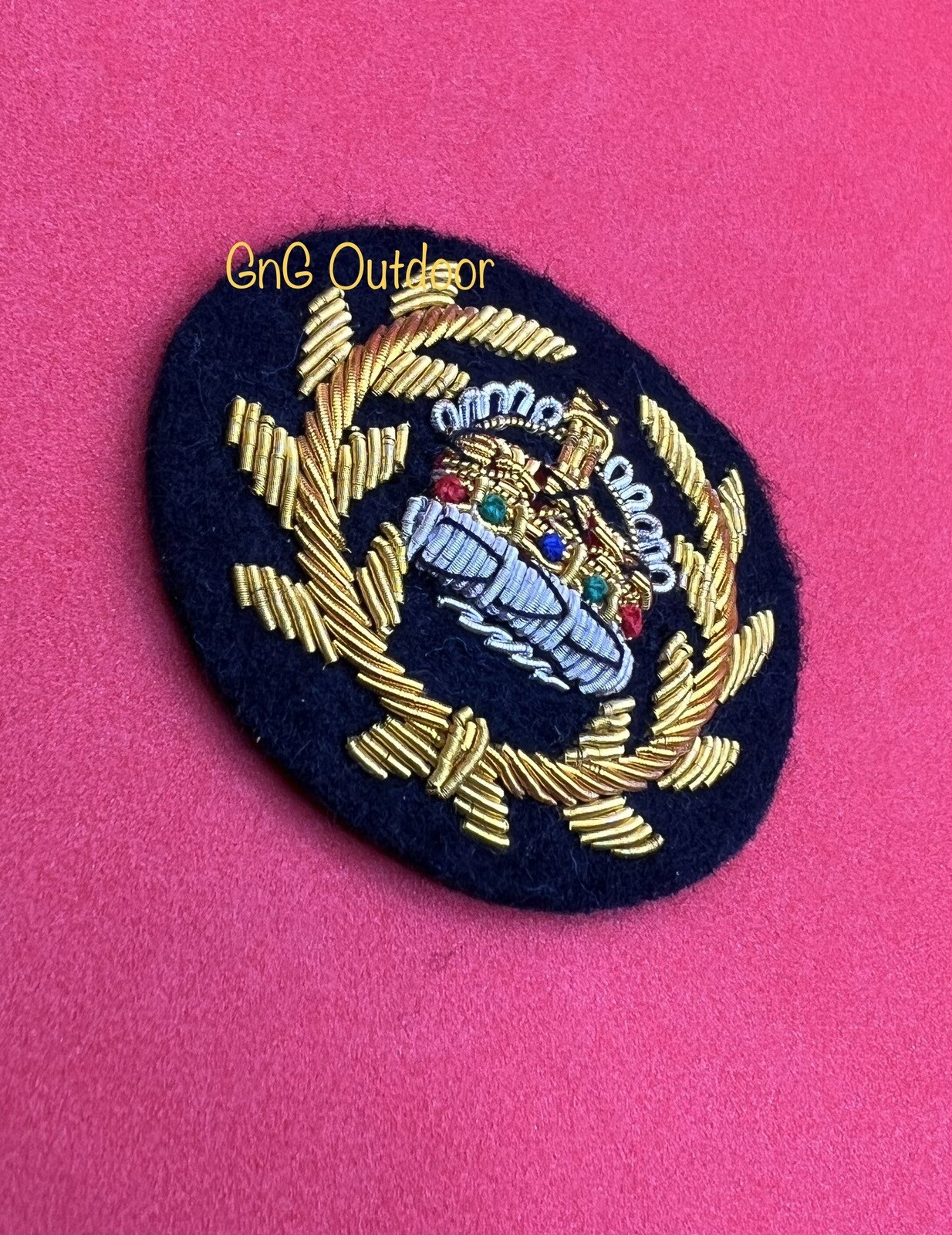 King’s Crown WO2 Crown And Wreath Mess Dress Badge WO2 Gold Embroidered ...