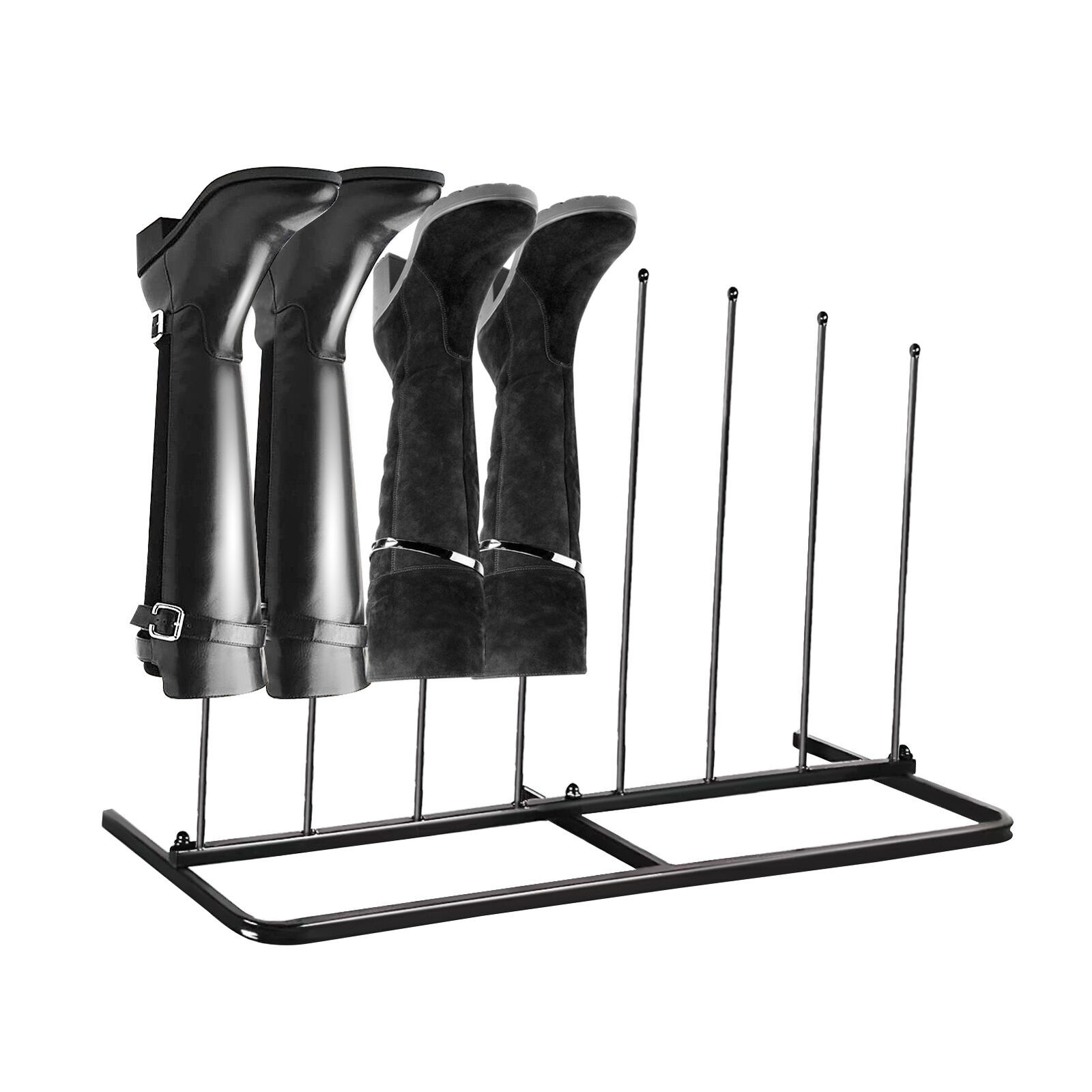 Steel Black Powder Coated Boot Rack 4 Pair Wellie Welly Holder Stand ...