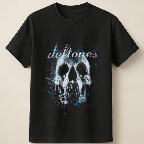 Deftones Skull Shirt Grunge Rock Band Graphic Tee For Fans Unisex T ...