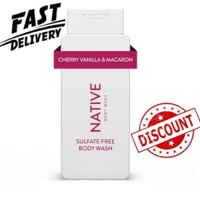 Native Natural Body Wash, Cherry & Vanilla Macaron, Sulfate Free, 18 oz ...