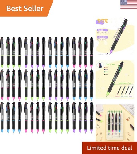 4 in 1 Multicolor Pen - Retractable Pens with Fine Point - 48 Pack | eBay