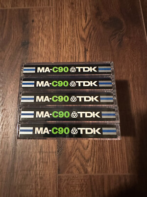 Set of 5 New Sealed TDK MA-C 90 Type IV Cassettes Tapes Made In Japan ...