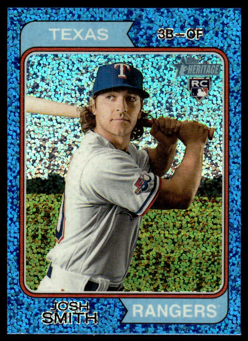 2023 Topps Heritage Blue Sparkle Chrome Josh Smith Rookie Rangers #384 ...