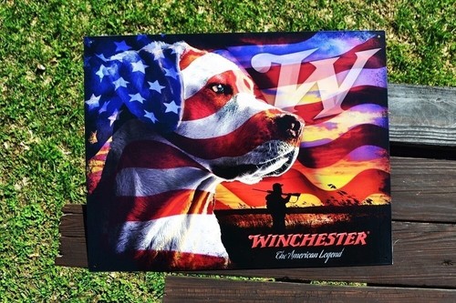 Winchester Dog Tin Metal Sign - Rifles, Shotguns and Ammunition - US ...