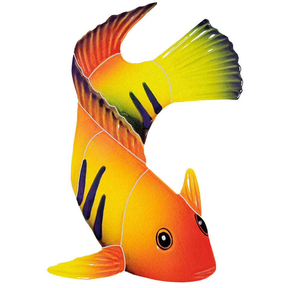 Ceramic Flame Angel Fish for Swimming Pool or Wall 14" or 8" - Free ...