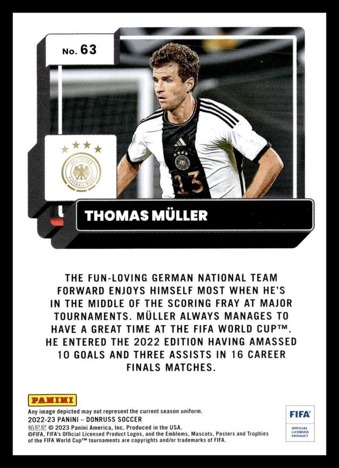 2022-23 Donruss #63 Thomas Muller Germany Soccer Card | eBay