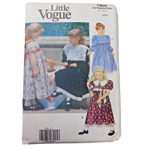LITTLE VOGUE 7904 Toddler/Child Dress Patterns Flower Girl Sizes 1-6 ...