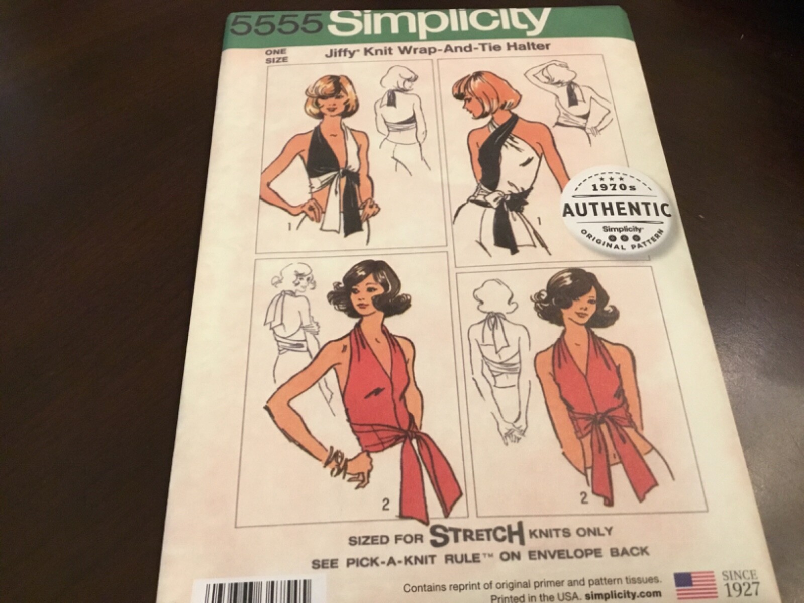 🌺 SIMPLICITY #5555 - LADIES RETRO 1970s ERA WRAP & TIE HALTER TOP ...