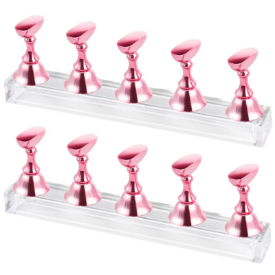 Nail Stand Acrylic Nail Art Display Stand 2 Sets Magnetic Nail Tips ...