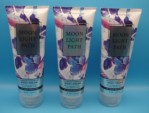 3 Bath & Body Works MOONLIGHT PATH Body Cream HYALURONIC ACID Jasmine ...