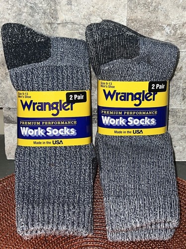 NWT Wrangler Premium Performance Work Boot Socks, Cotton,gray , Large ...