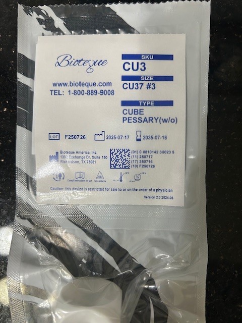 Bioteque America: Cube Pessary Without Drains Silicone - Size: CU37 ...
