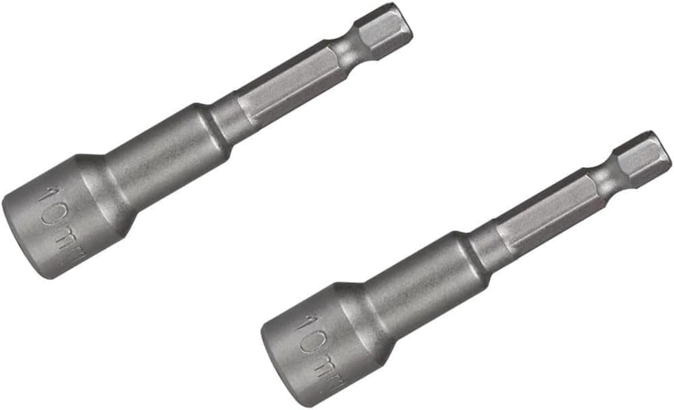 2Pcs 1/4" Hex Shank 10Mm Magnetic Nut Driver Bit, 65Mm Length - for ...