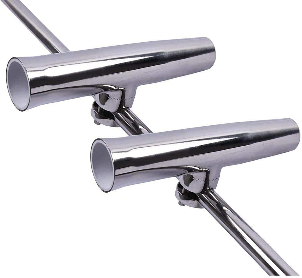 2X 316 Stainless Steel Boat Fishing Rod Holder Adjustable Clamp-on 7/8 ...